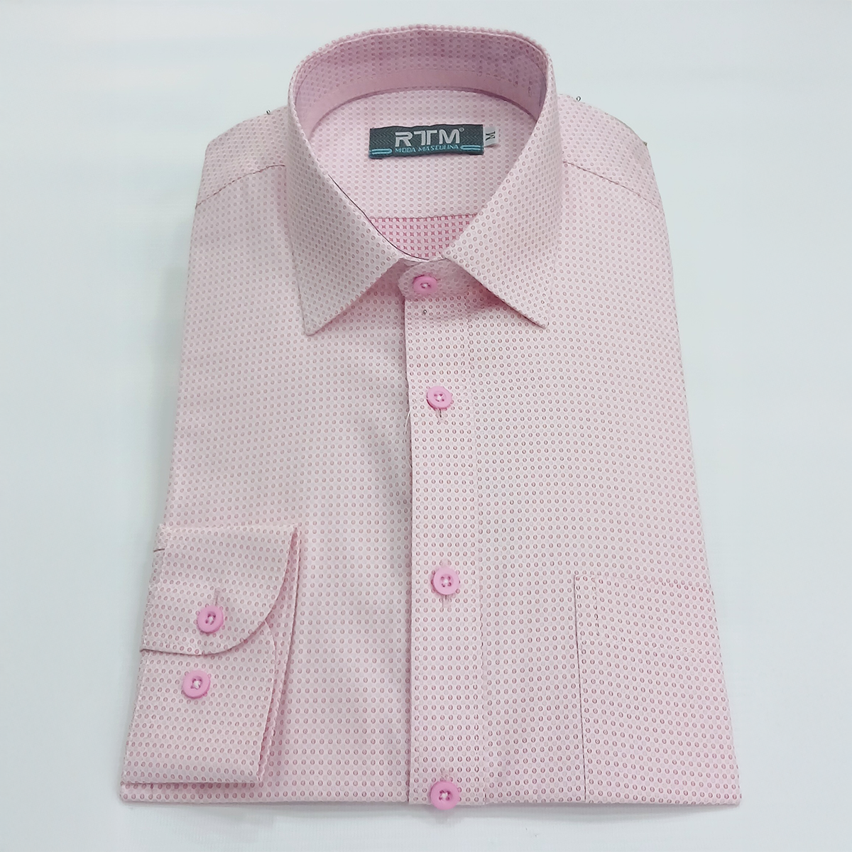 Camisa Rosa Textura - RTM Moda